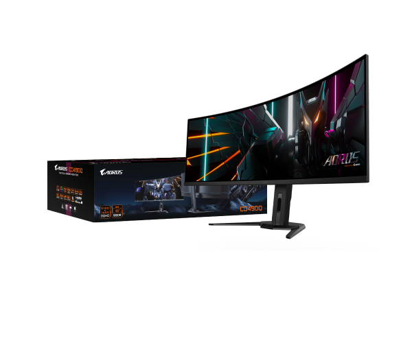 מסך AORUS CO49DQ Ultra-Wide DQHD OLED 0.03ms 144Hz KVM HDR – Cryptech