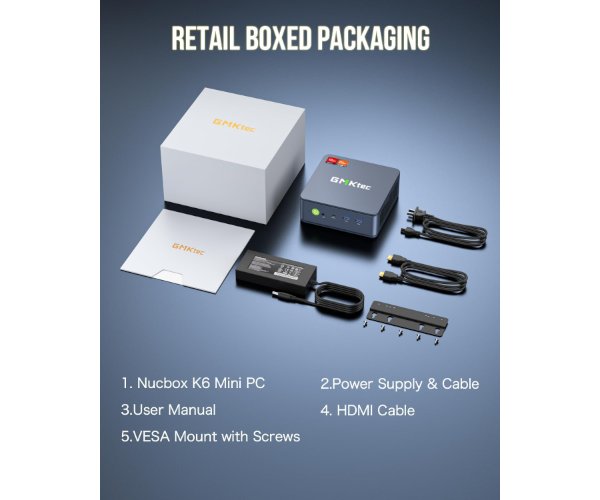 מחשב נייח מיני GMKtec K6 R7 7840HS 16GB DDR5 1TB NVME WIN11PRO – Cryptech